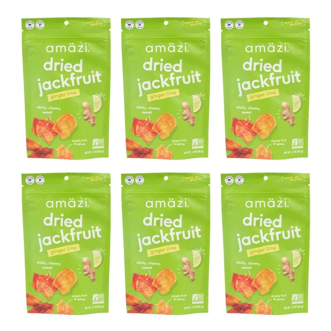Amäzi Foods | Ginger TMA2 Lime Dried Jackfruit (6 Pack) | All Natural ...