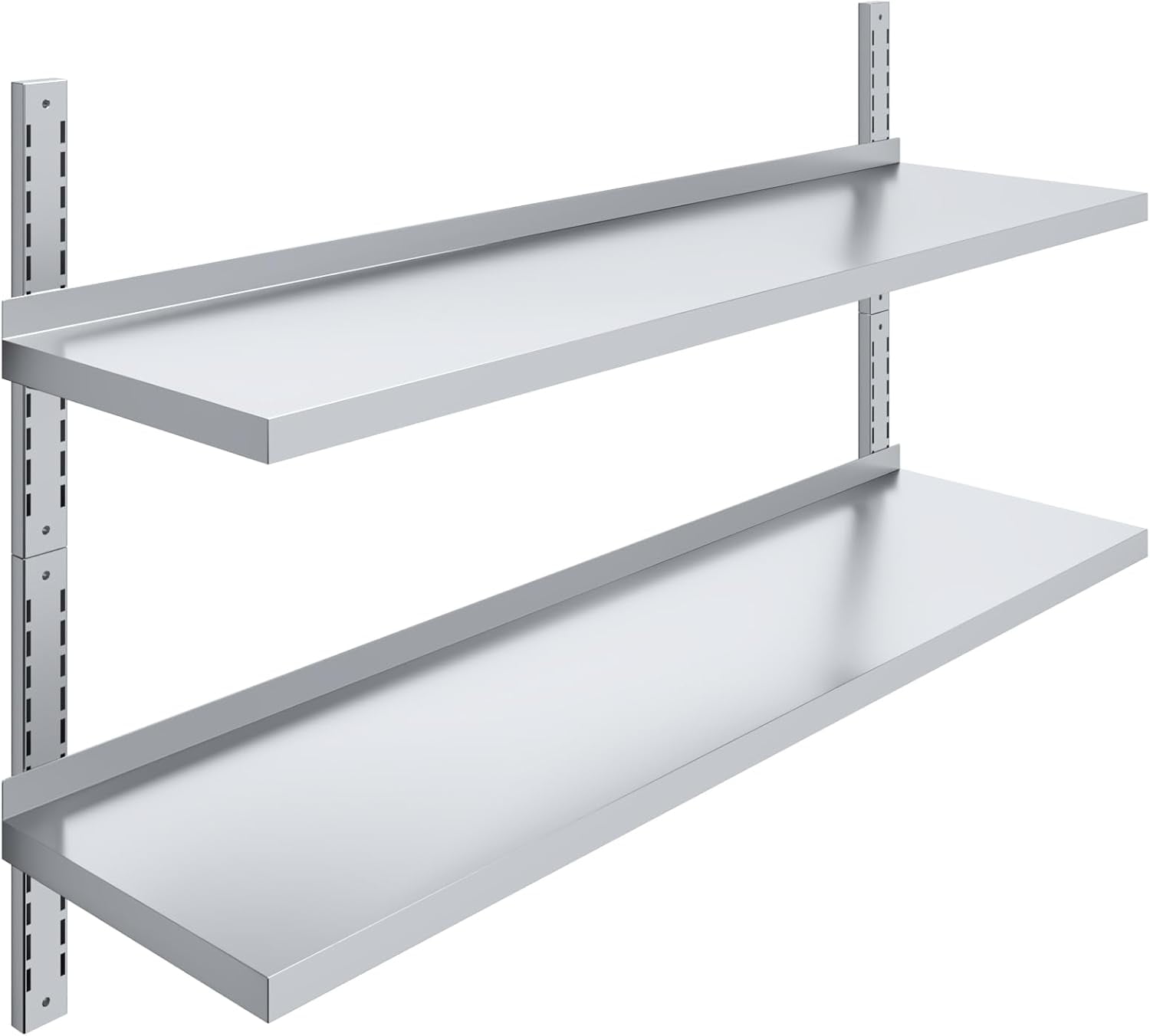 AmGood 16 in. x 60 in. Two-Tier Stainless Steel Wall Mount Shelf ...