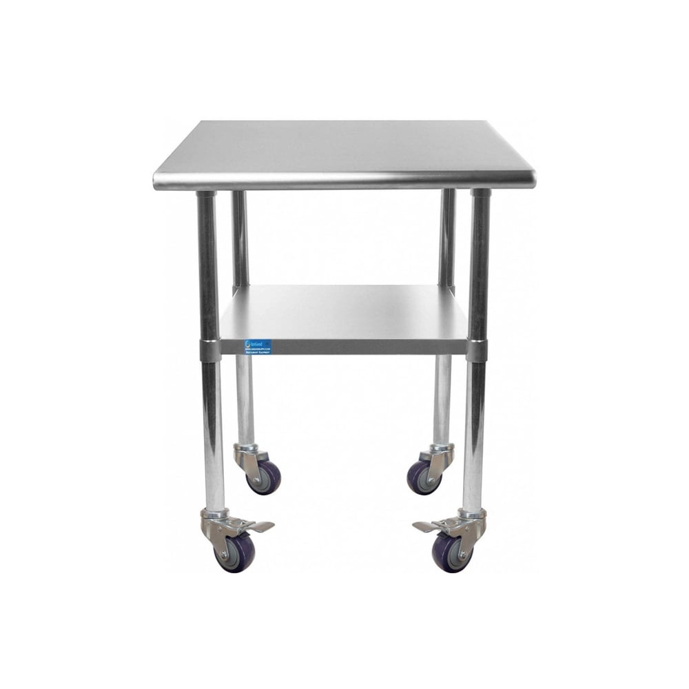 AmGood 18" Long x 18" Deep Stanless Steel Work Table with Casters ...