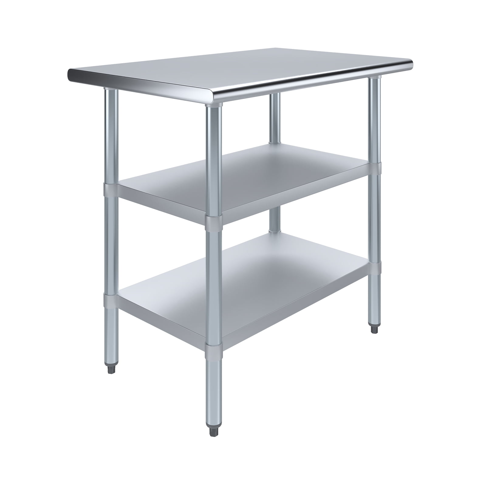 AmGood 24 in. x 36 in. Stainless Steel Table with Two Undershelves ...