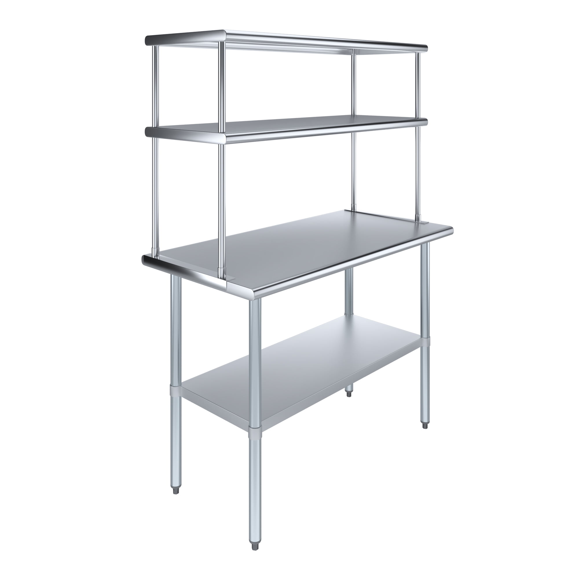 AmGood 24" x 48" Stainless Steel Work Table With 18" Wide Double Tier ...
