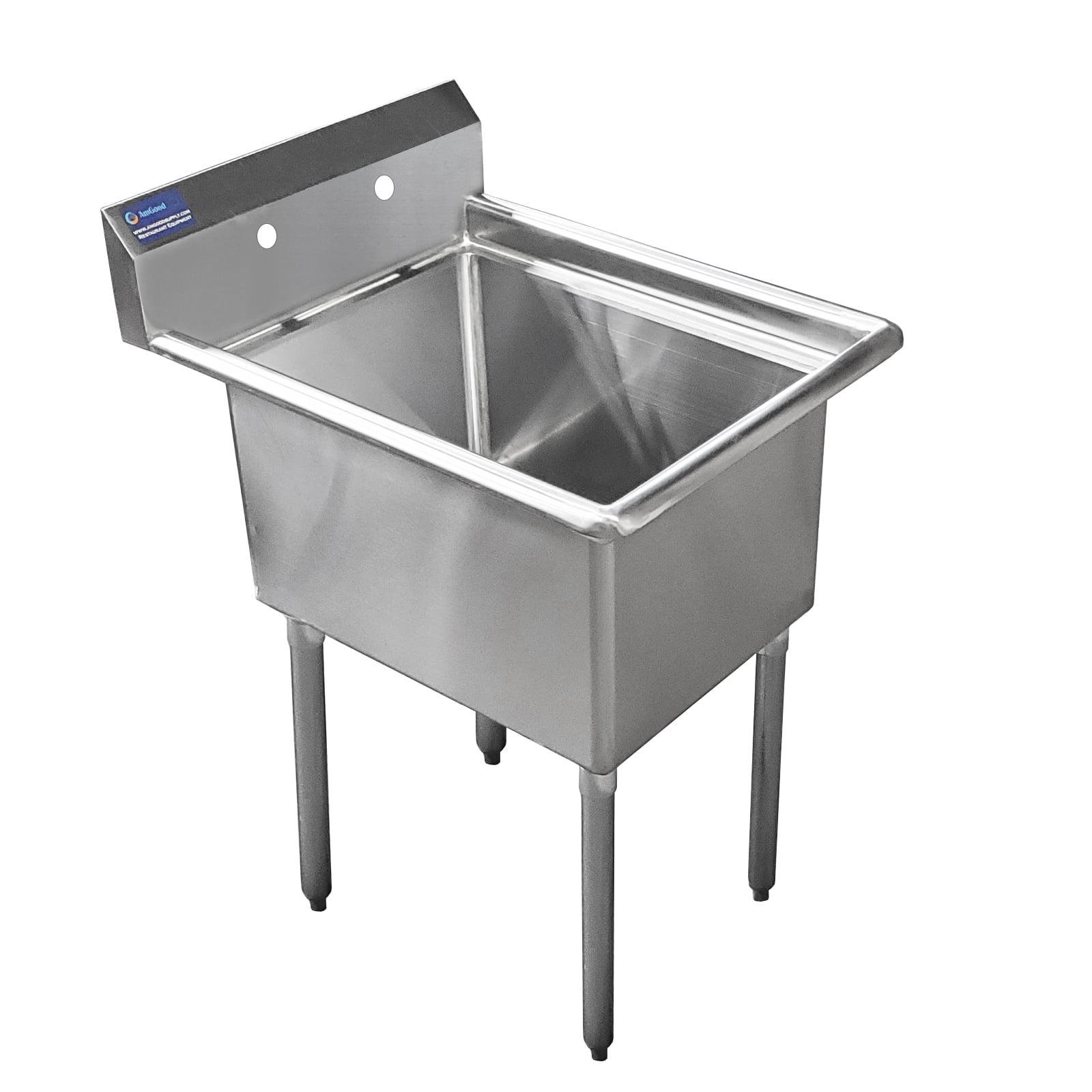 AmGood 30 in. x 24 in. Stainless Steel One Compartment Sink with 18 in ...