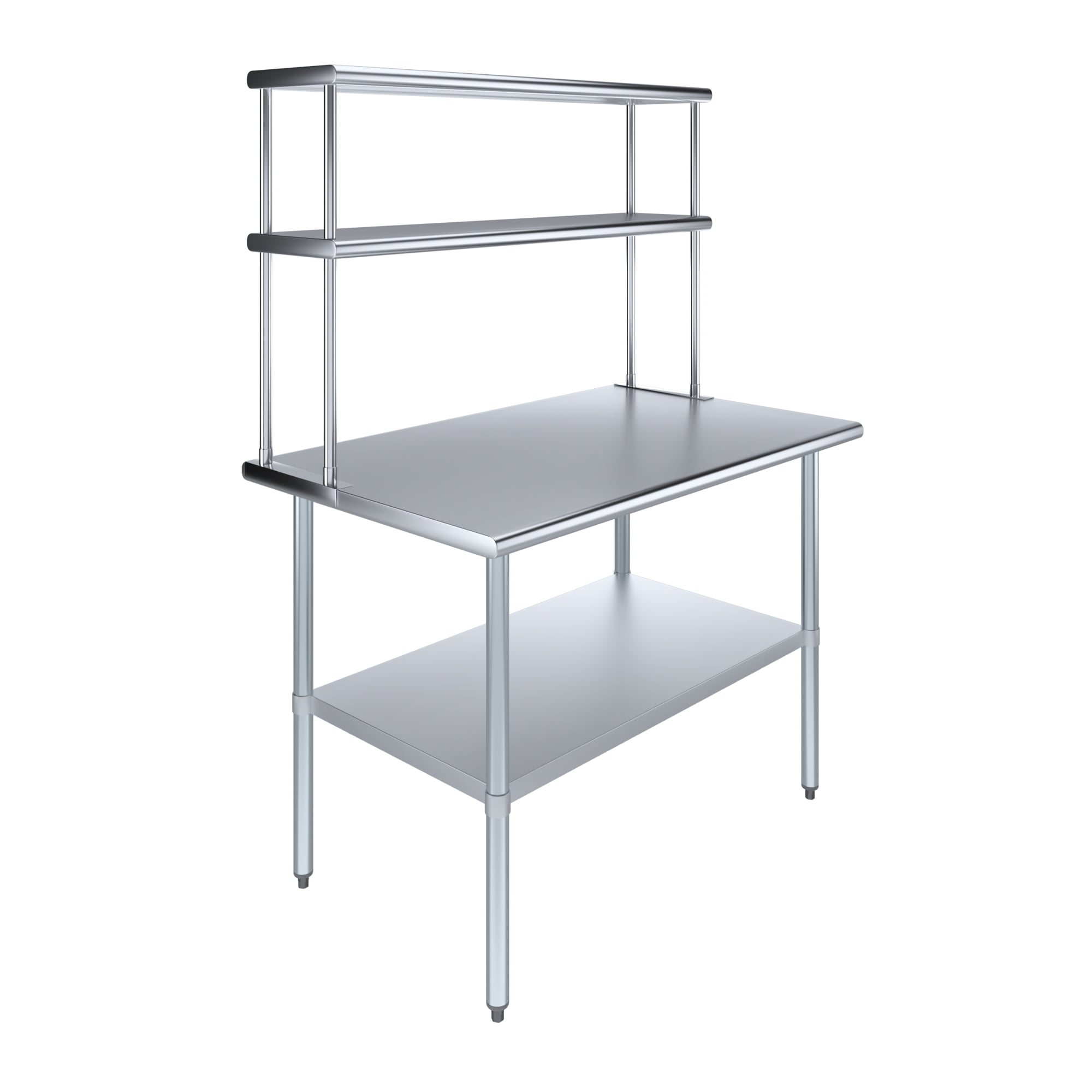 AmGood 30" x 48" Stainless Steel Work Table With 12" Wide Double Tier ...