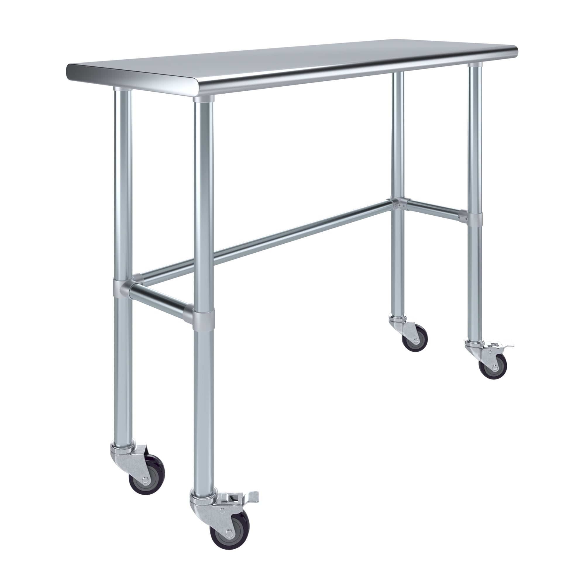 AmGood 48" Long x 18" Deep Stainless Steel Work Table With Open Base ...