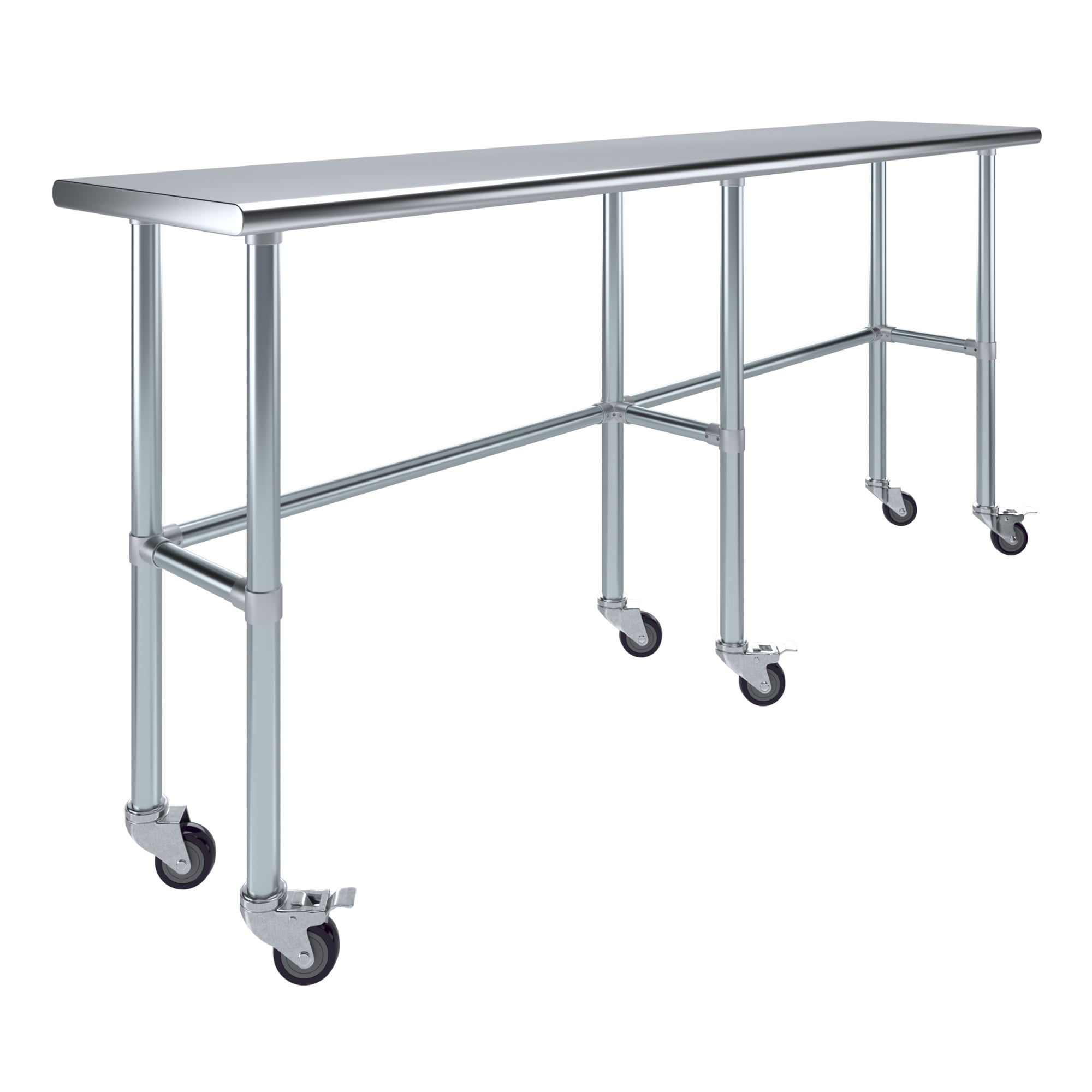 AmGood 84" Long x 18" Deep Stainless Steel Work Table With Open Base ...