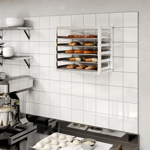 AmGood Wall Mounted Sheet Bun Pan Rack 21″ x 13″ x 18″ | Fits 5 Pans ...