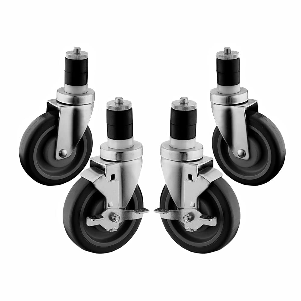 AmGood Work Table Stem Casters | 5" Heavy Duty Wheels | Set of 4 ...