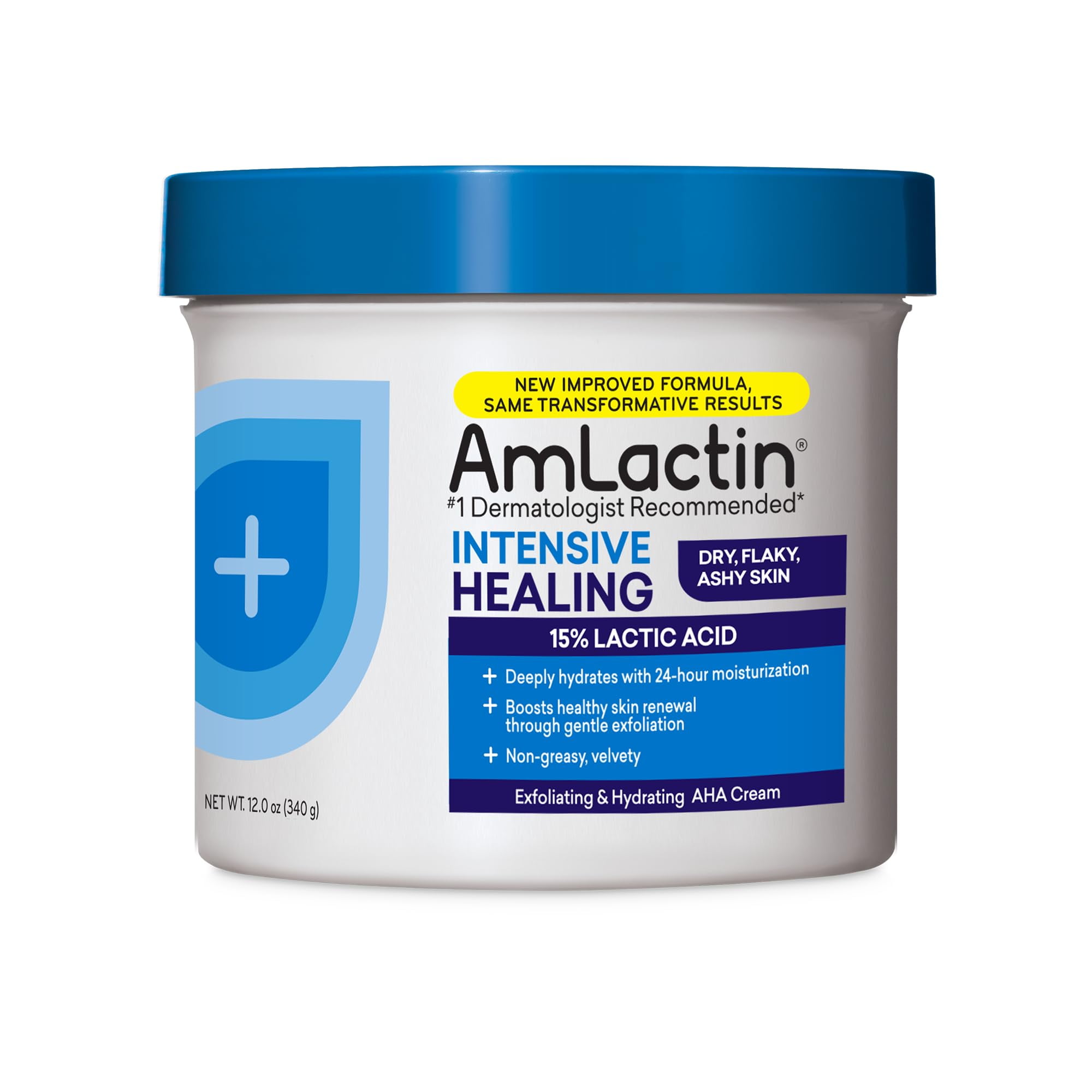 AmLactin Intensive Healing Body SBF3 Cream, 12 oz Tub, 2-in-1 ...