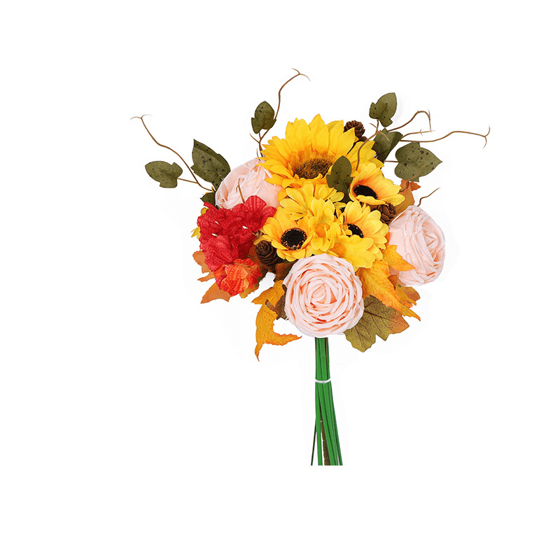 AmMary 1 Pcs Artificial Maple Leaf Sunflower Rose Pumpkin And Fall ...