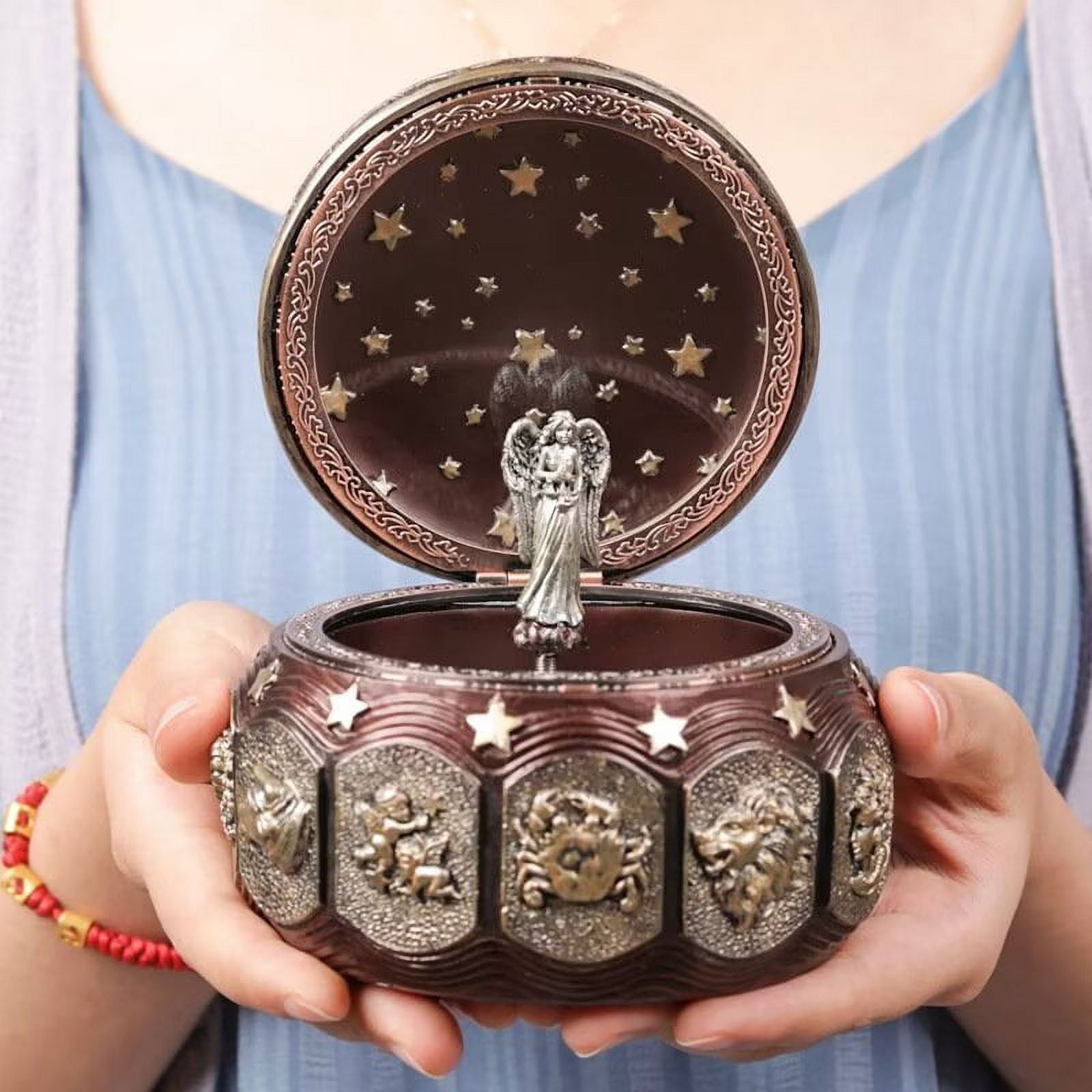 AmaMary Retro Music Box, 12 Constellation Style, Hand-Painted Design ...