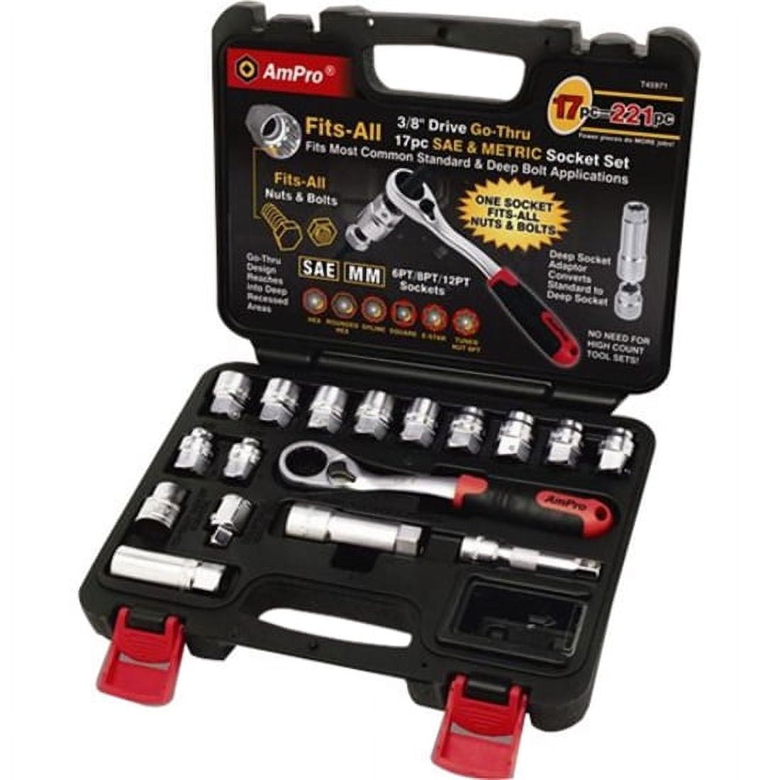 AmPro T45971 17 Piece Fit All Socket Set - Walmart.com