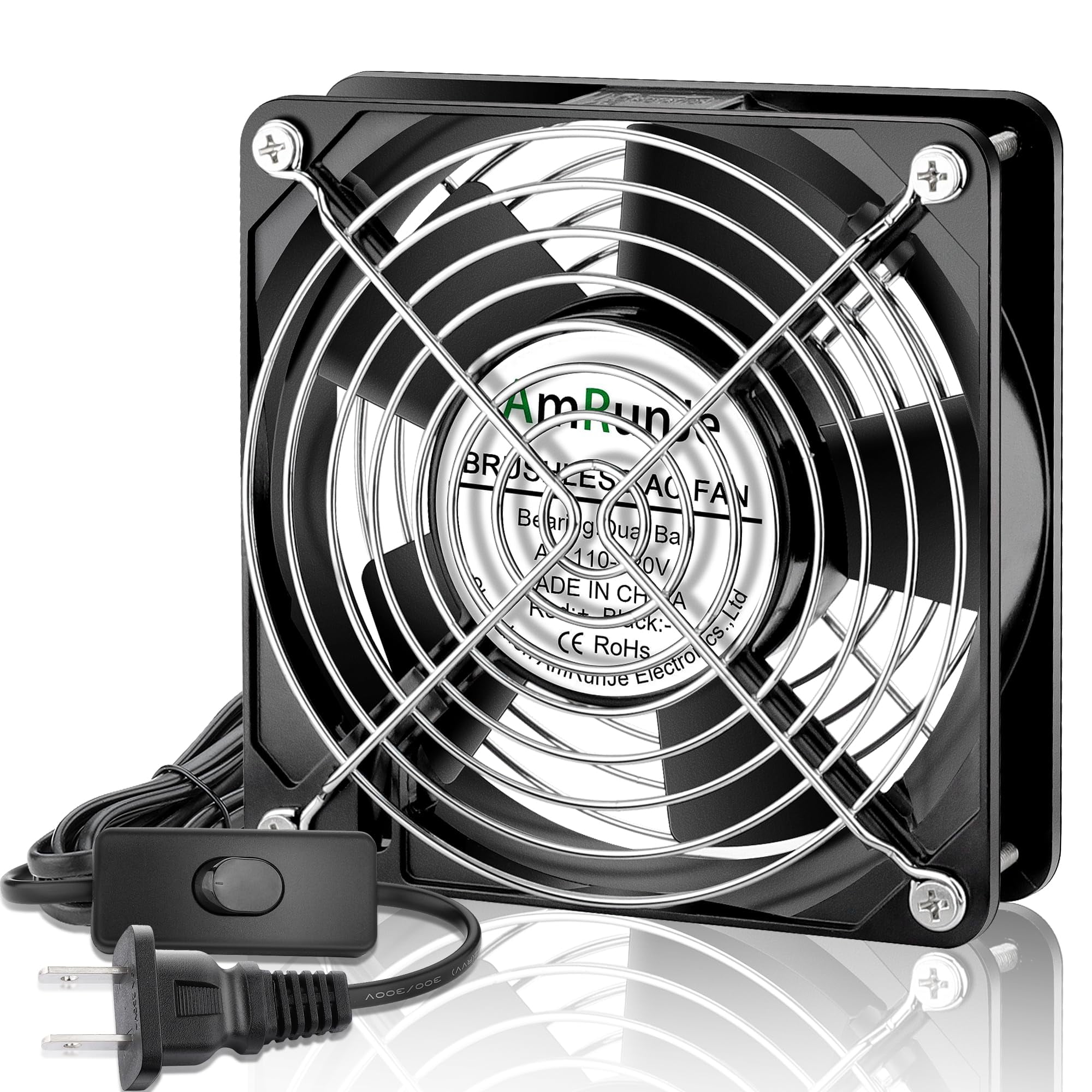 AmRunJe 120mm x 25mm SSF20 AC Muffin Axial Powered Computer Fan 110V ...