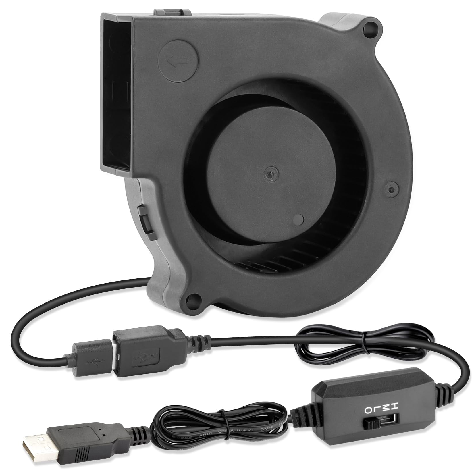 AmRunJe 75mm x 30mm KEF16 USB Blower Fan 5V Turbine Centrifugal Blower ...