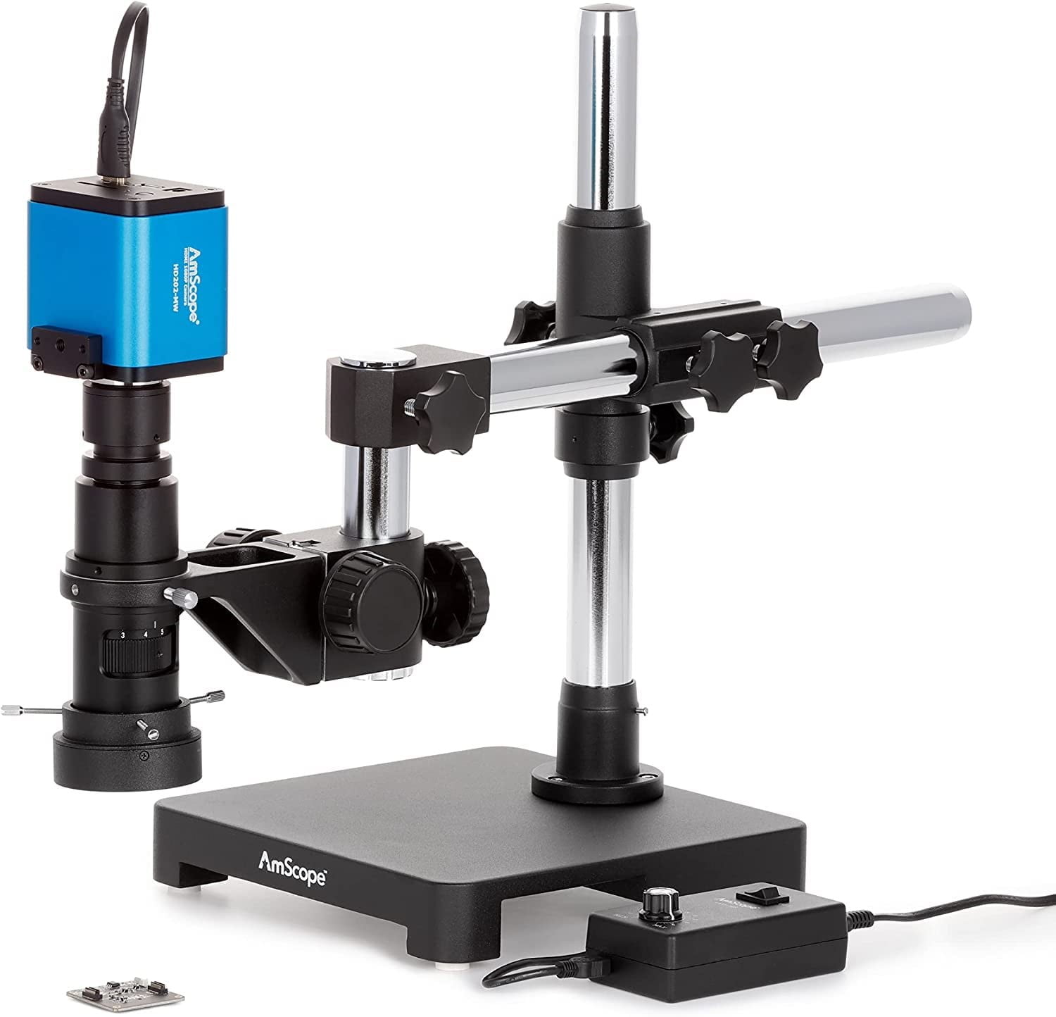 AmScope - 0.7X-5X Zoom Inspection Microscope on Single-Arm Boom-Stand ...
