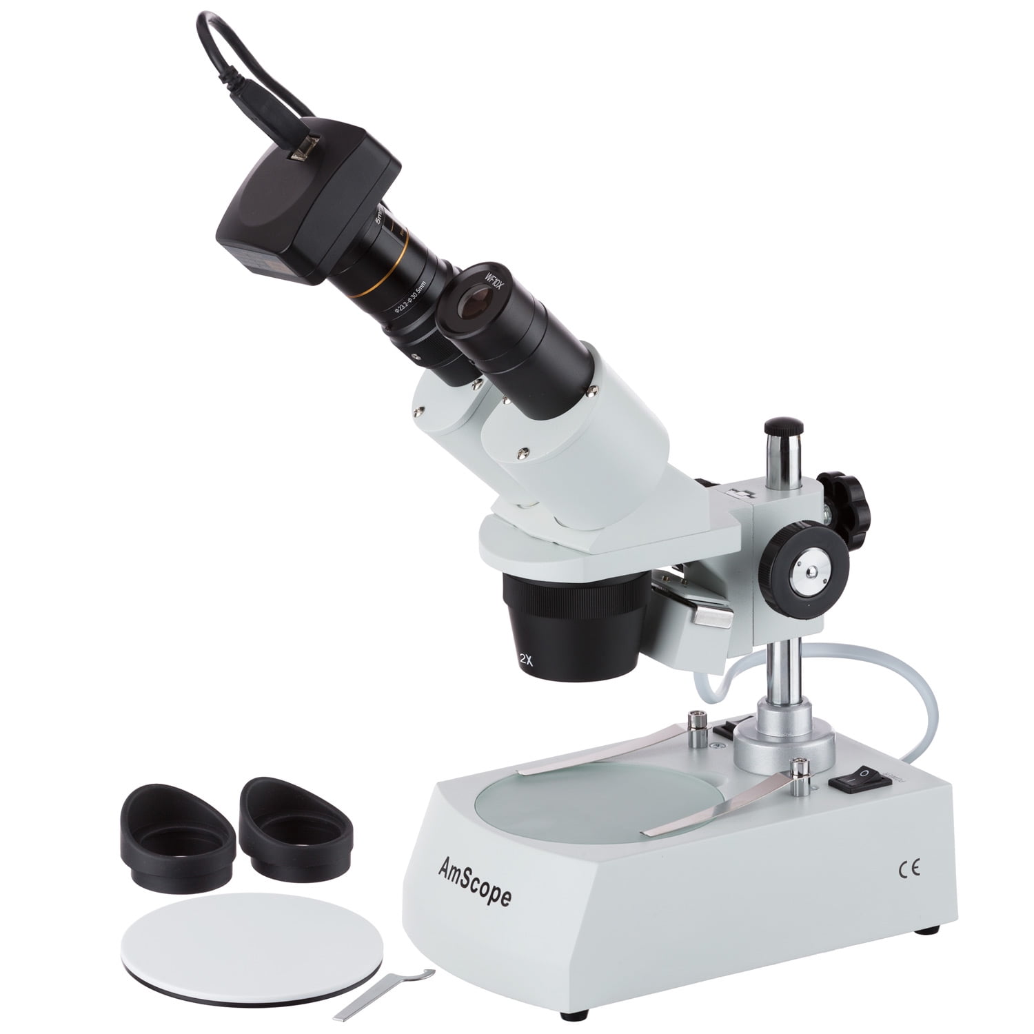 AmScope 10X-30X Forward Stereo Microscope + Digital Camera New ...