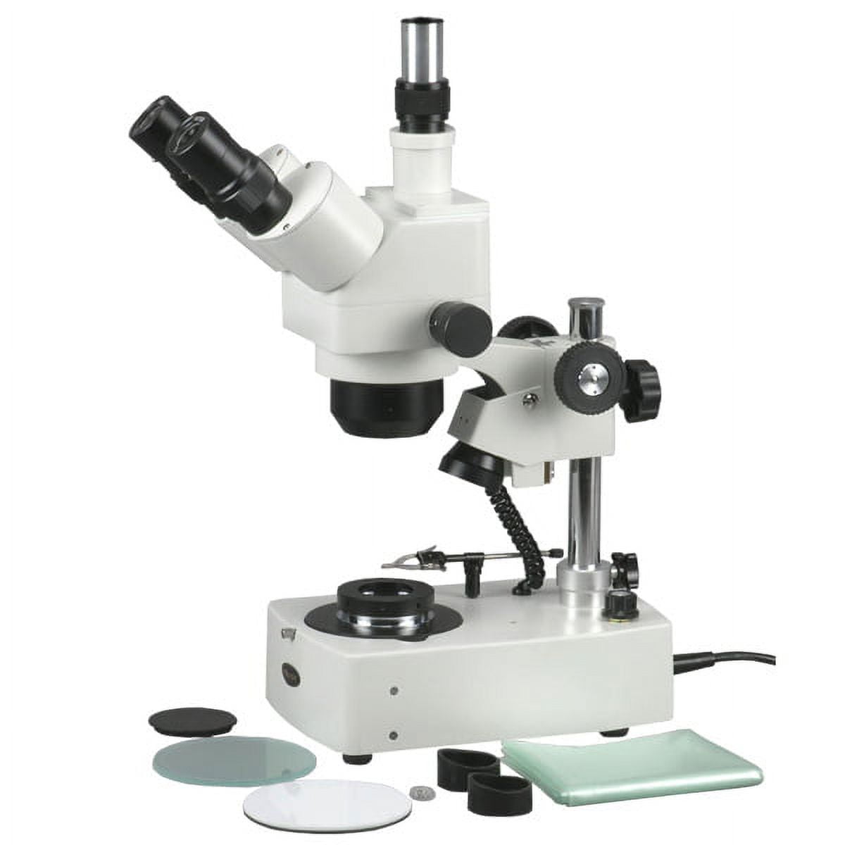 AmScope 10X-40X Jewelry Gem Trinocular Stereo Microscope + Dual Halogen ...