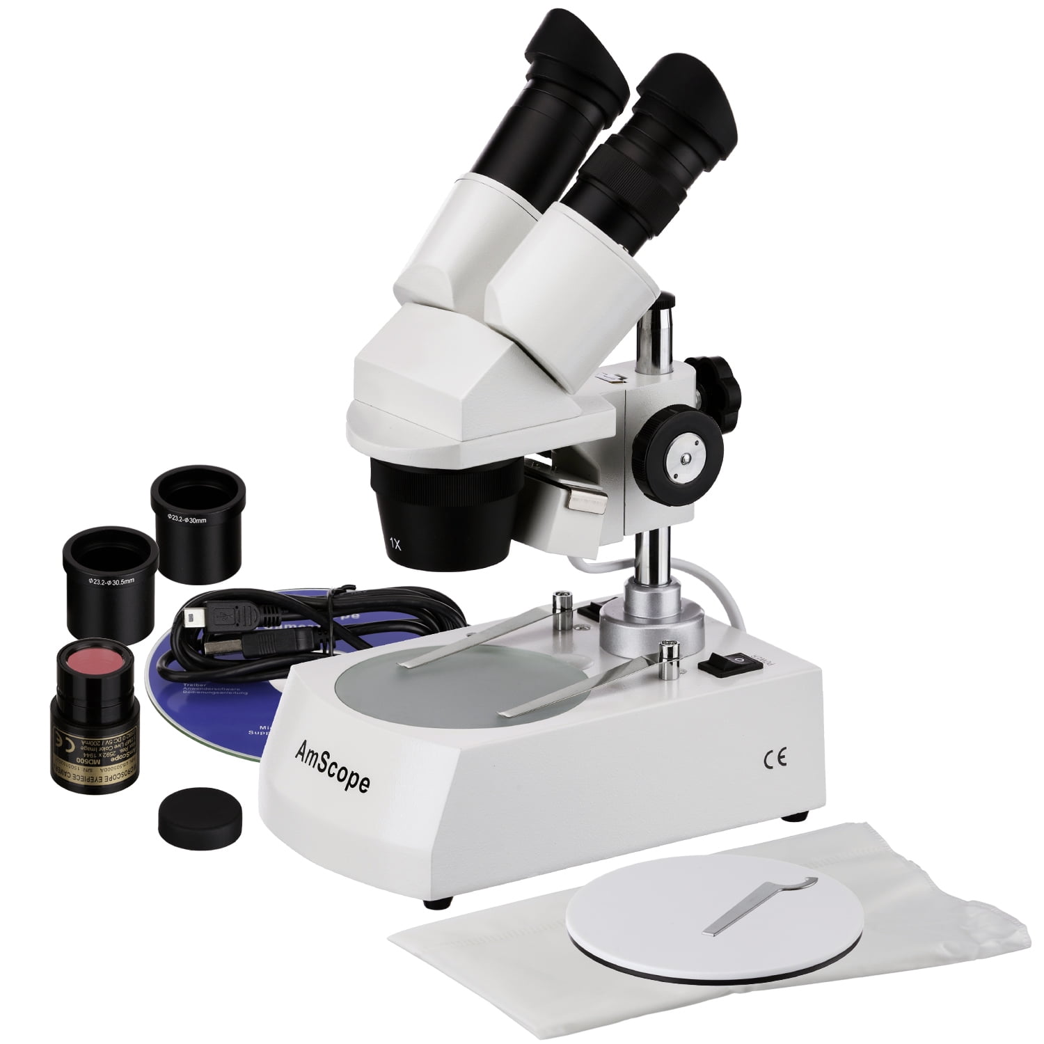 AmScope 20X-40X Binocular Stereo Dissecting Microscope with USB Camera ...