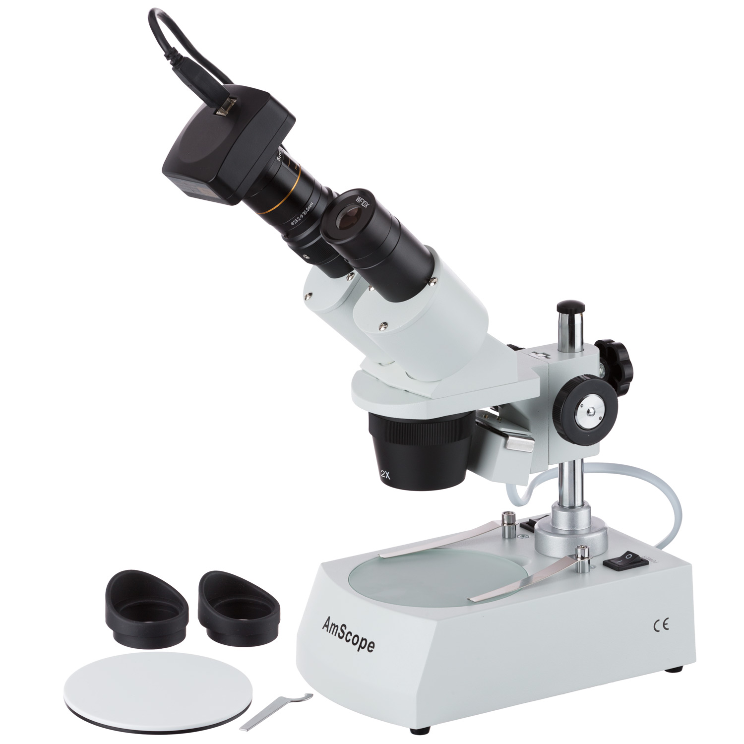 AmScope 20X-40X Forward Stereo Microscope + Digital Camera New ...