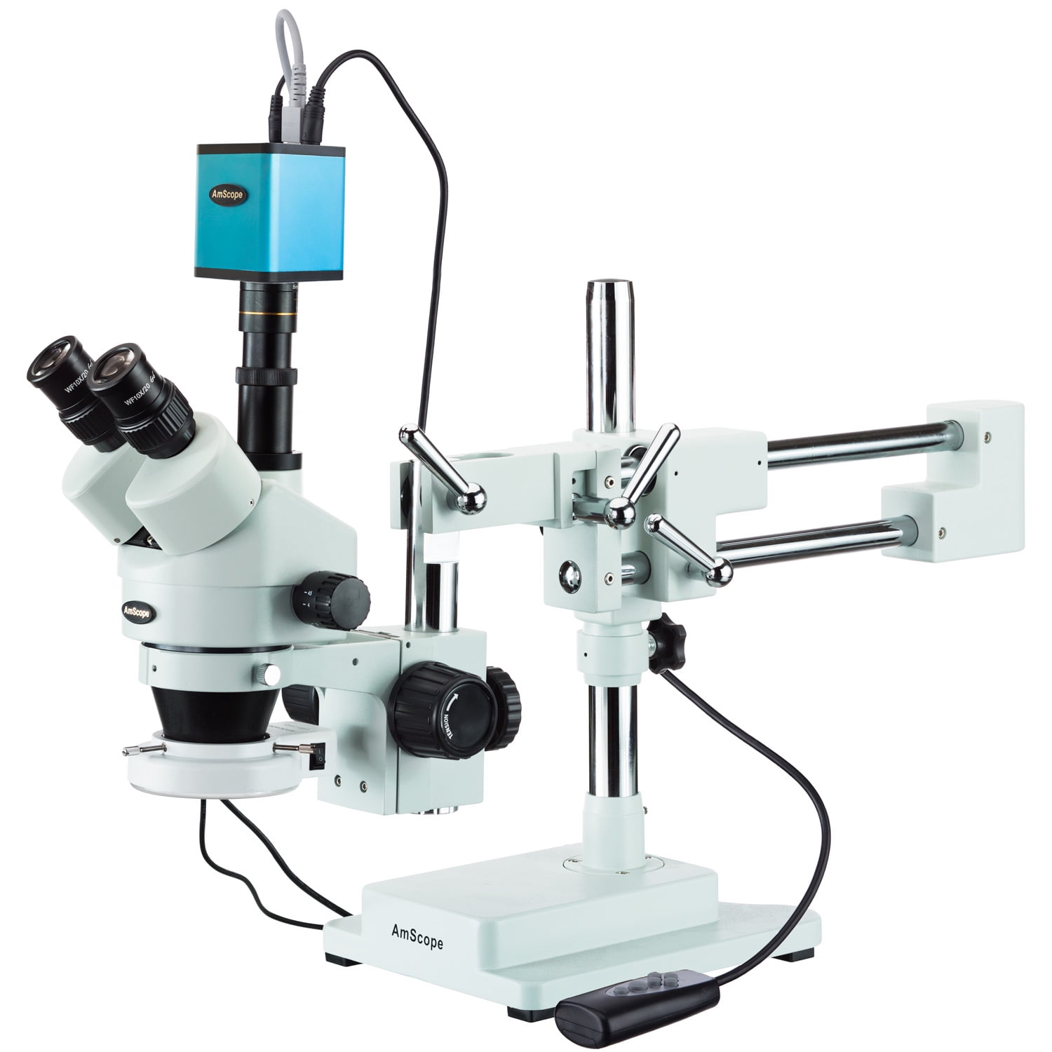 AmScope 3.5X-90X Trinocular Stereo Microscope with 144-LED Ring Light ...