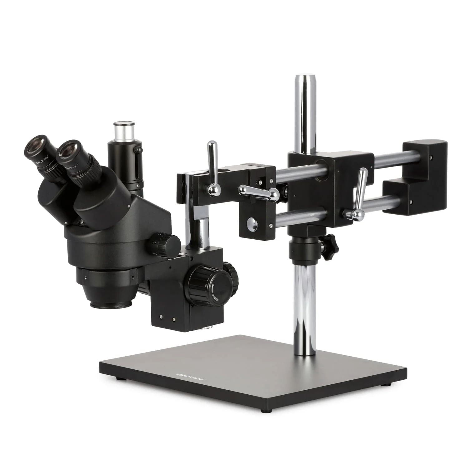 AmScope - 3.5X-90X Trinocular Stereo Zoom Microscope with Double Arm ...