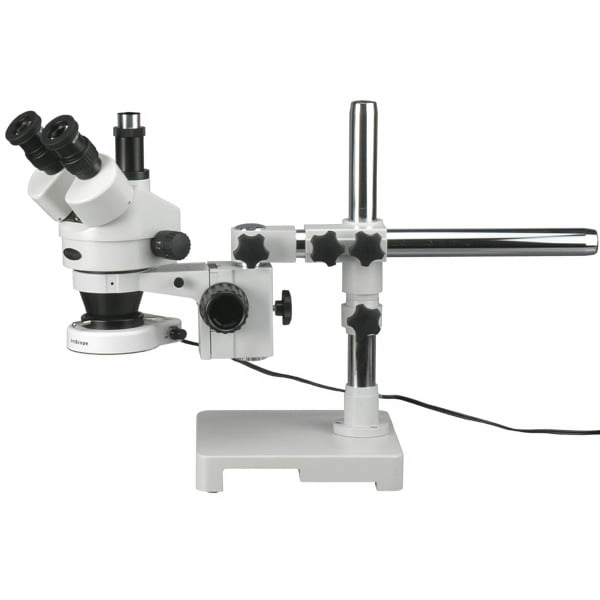 AmScope 3.5X-90X Trinocular Zoom Stereo Microscope w Boom Stand + 80 ...