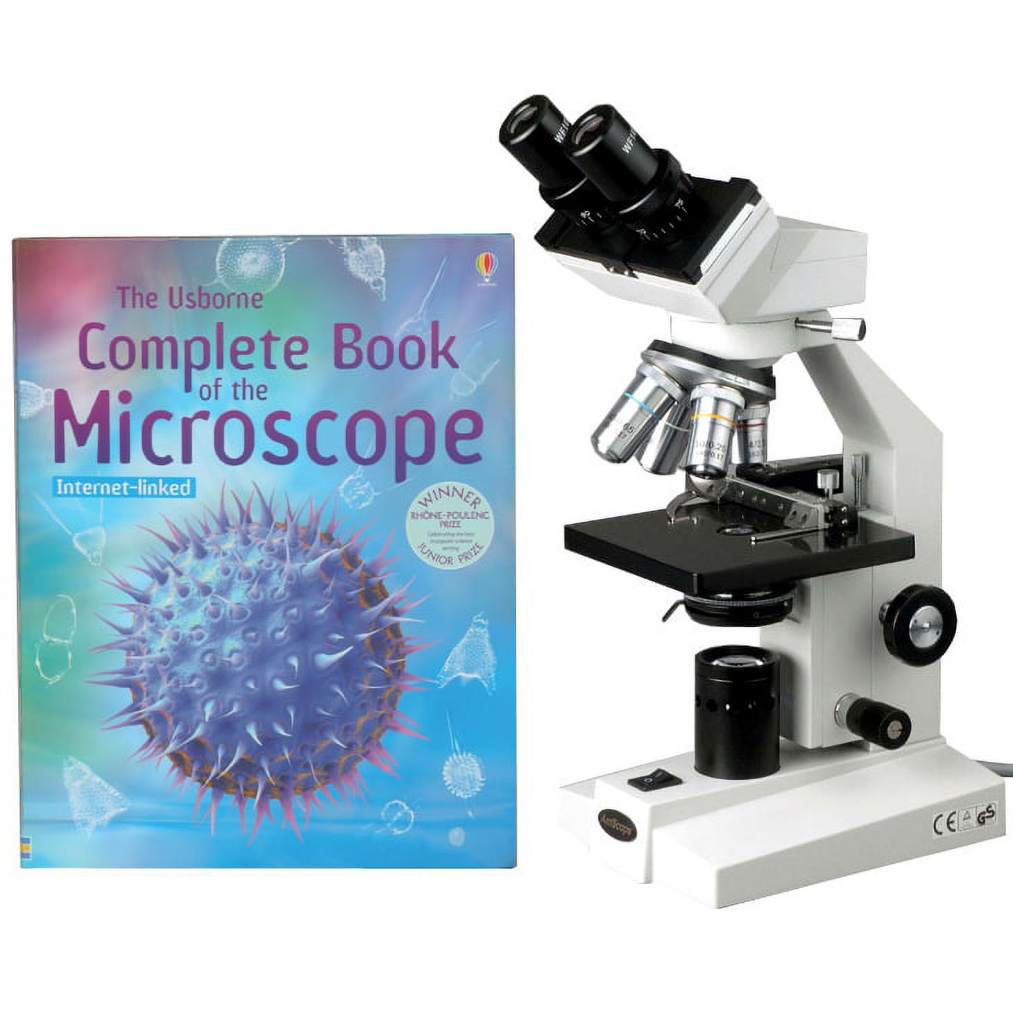 AmScope 40X-1000X Binocular Biological Compound Microscope + Microscope ...