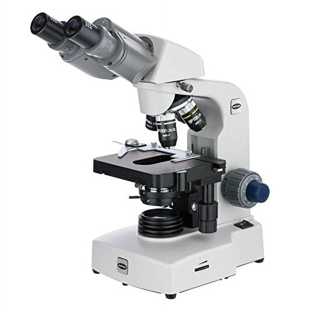 AmScope 40X-1000X LED Semi-Plan Compound Microscope with 3D 2-Layer ...