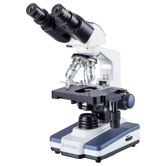 AmScope 40X-1600X LED Binocular Compound Microscope 3D 2-Layer ...