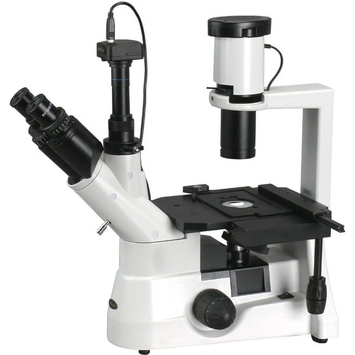 AmScope 40x-1000x Long Distance Plan Optics Inverted Microscope + 10MP ...