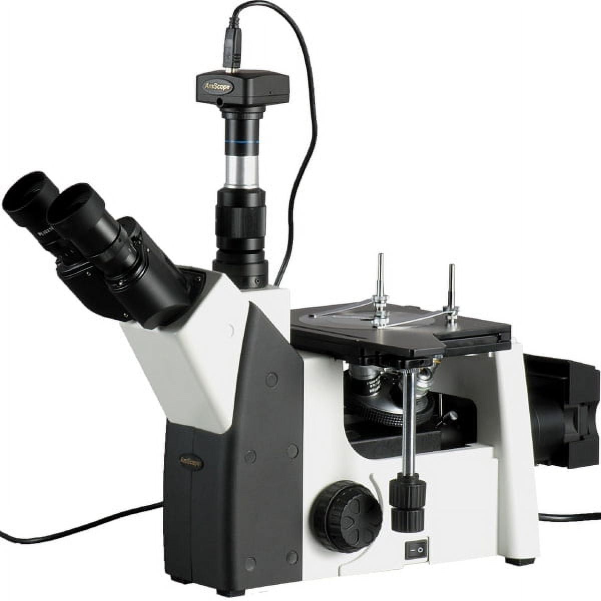 AmScope 50X-1250X Inverted Trinocular Metallurgical Microscope + 18MP ...