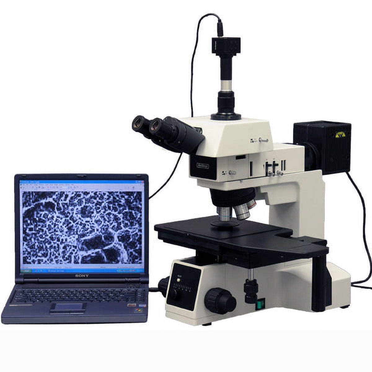AmScope 50X-2500X Bright & Darkfield Polarizing Metallurgical ...