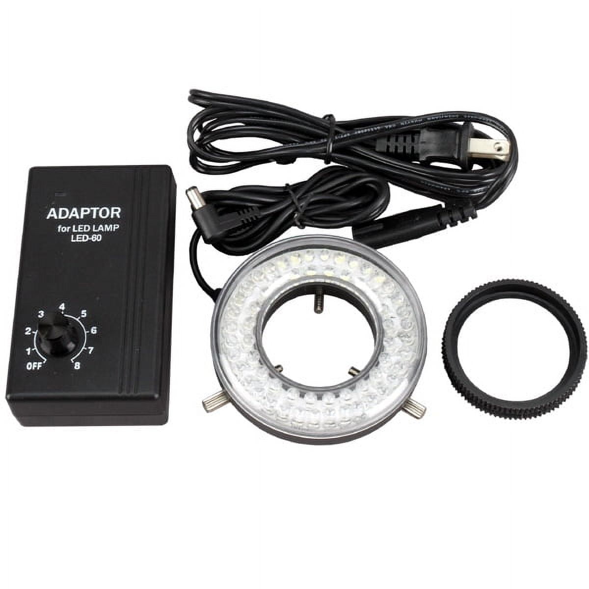 AmScope 60-LED Microscope Ring Light Illuminator with Adapter and ...