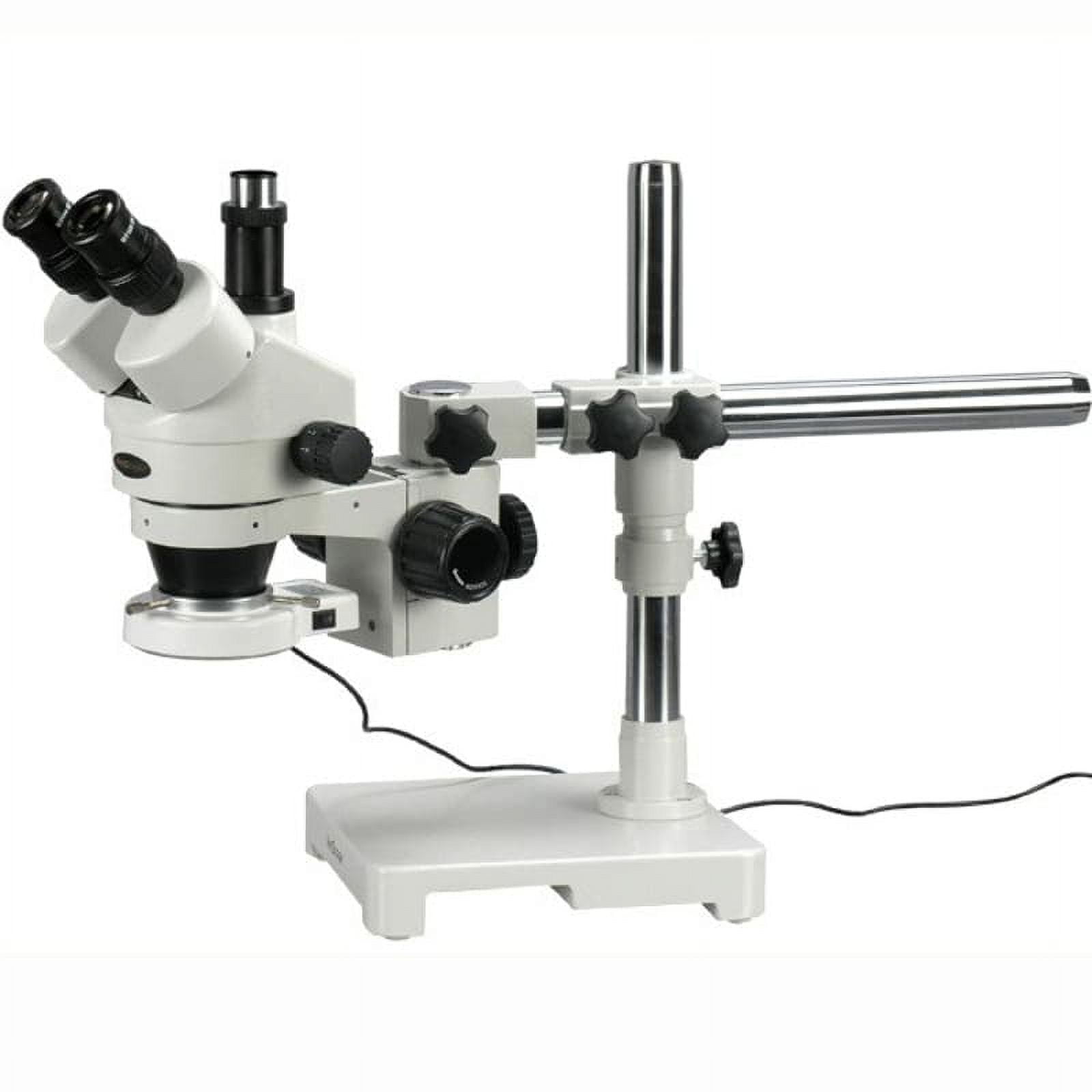 AmScope 7X-45X Boom Stand Trinocular Zoom Stereo Microscope with 54 LED ...