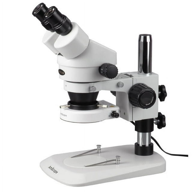 AmScope 7X-45X Stereo Zoom Inspection Microscope with 80 LED Ring Light ...