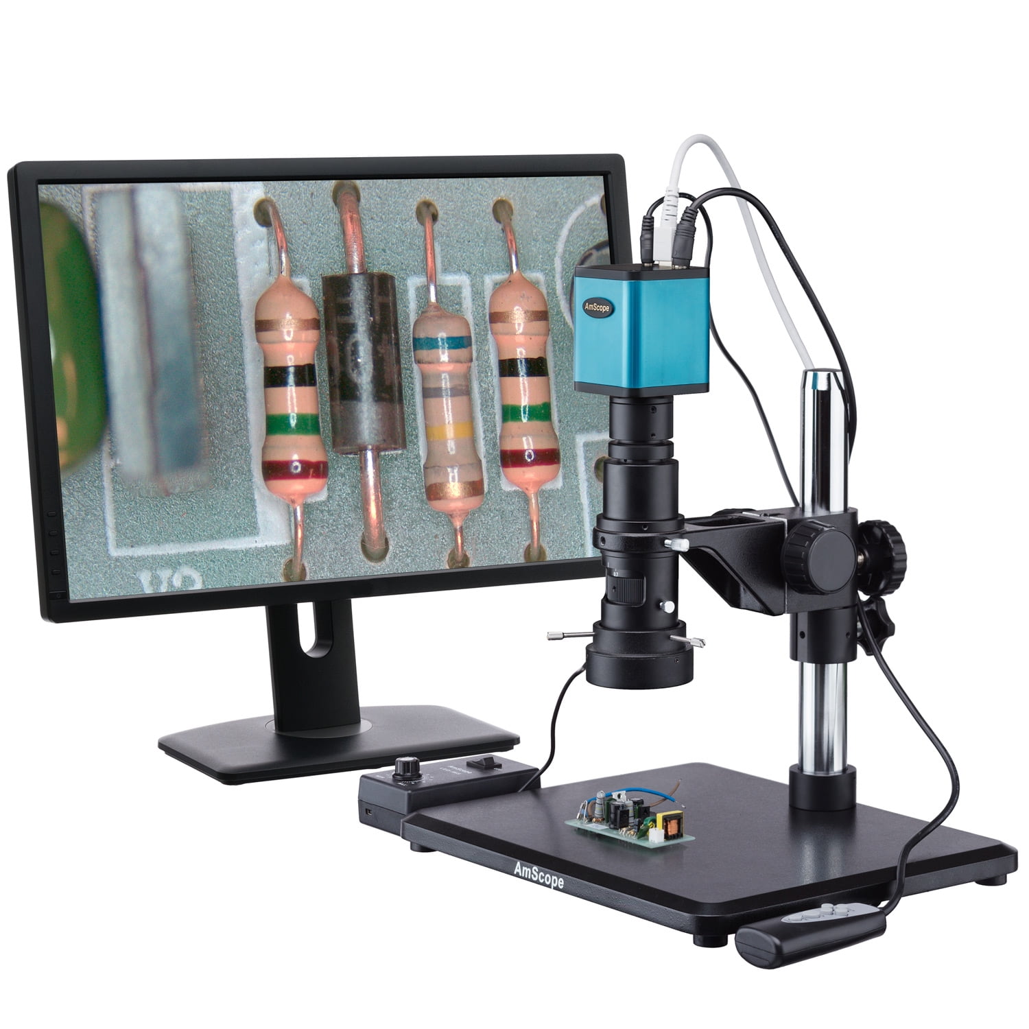 AmScope Industrial Inspection Zoom Monocular Microscope with Auto Focus ...