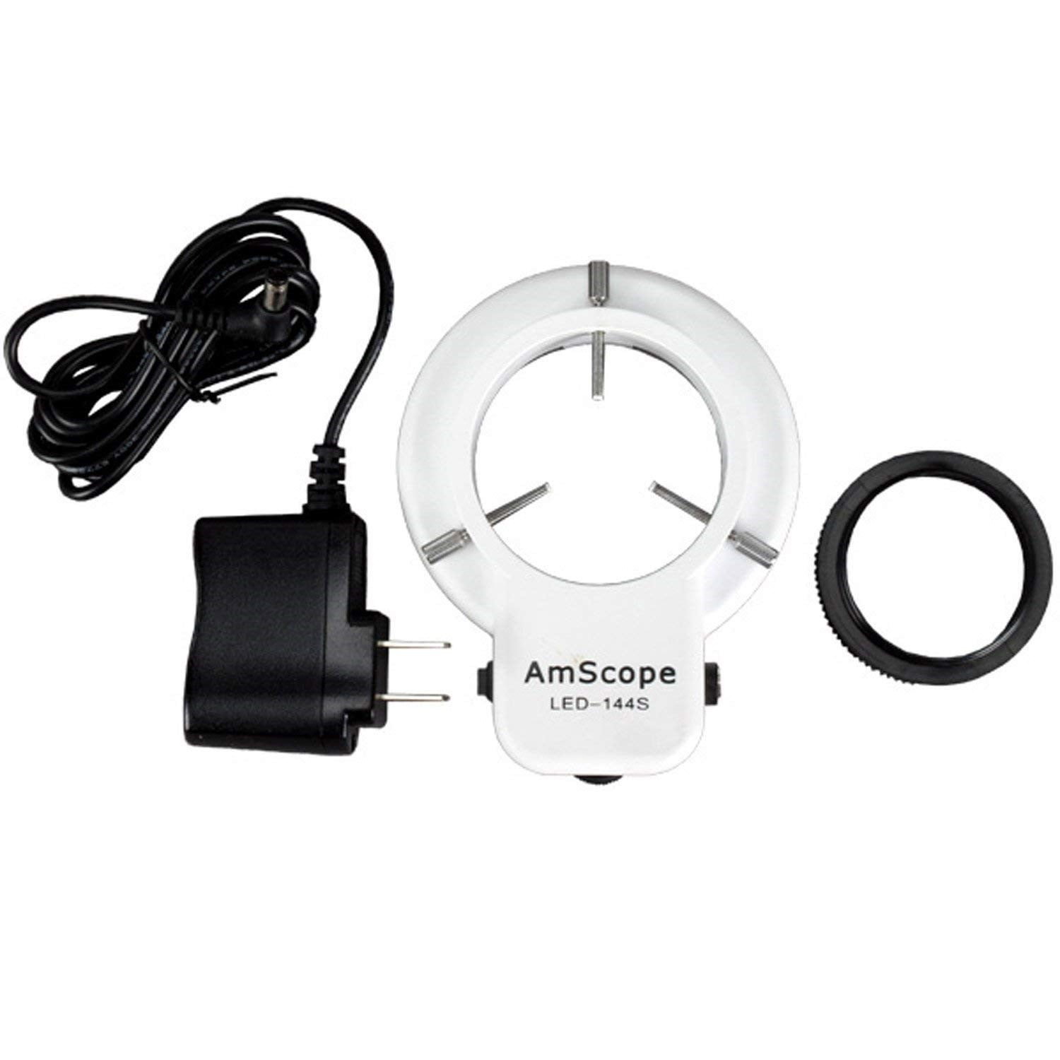 AmScope LED-144S 144 LED Adjustable Microscope Compact Ring Light ...