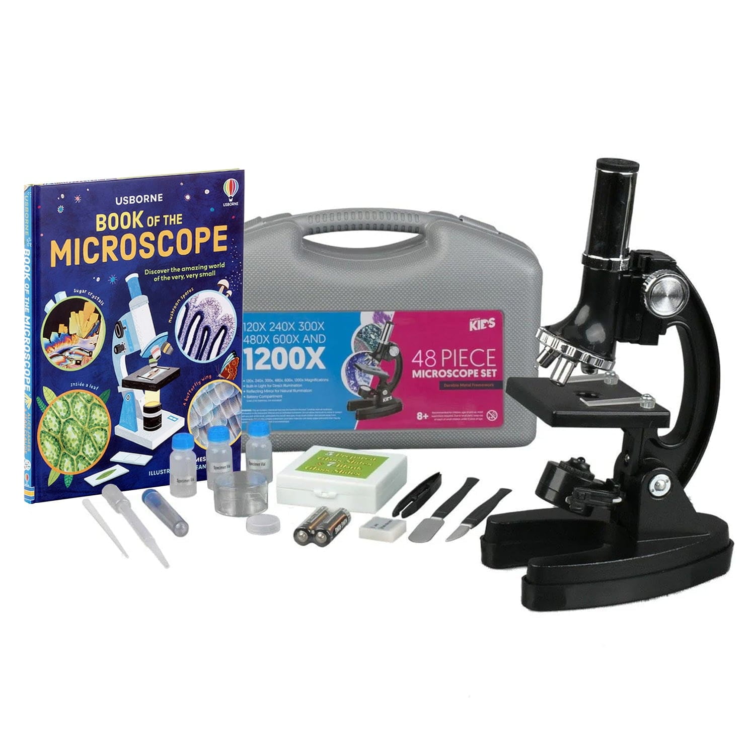 AmScope M30-ABS-KT1-WM 300X-600X-1200X Educational Metal Arm Beginner ...