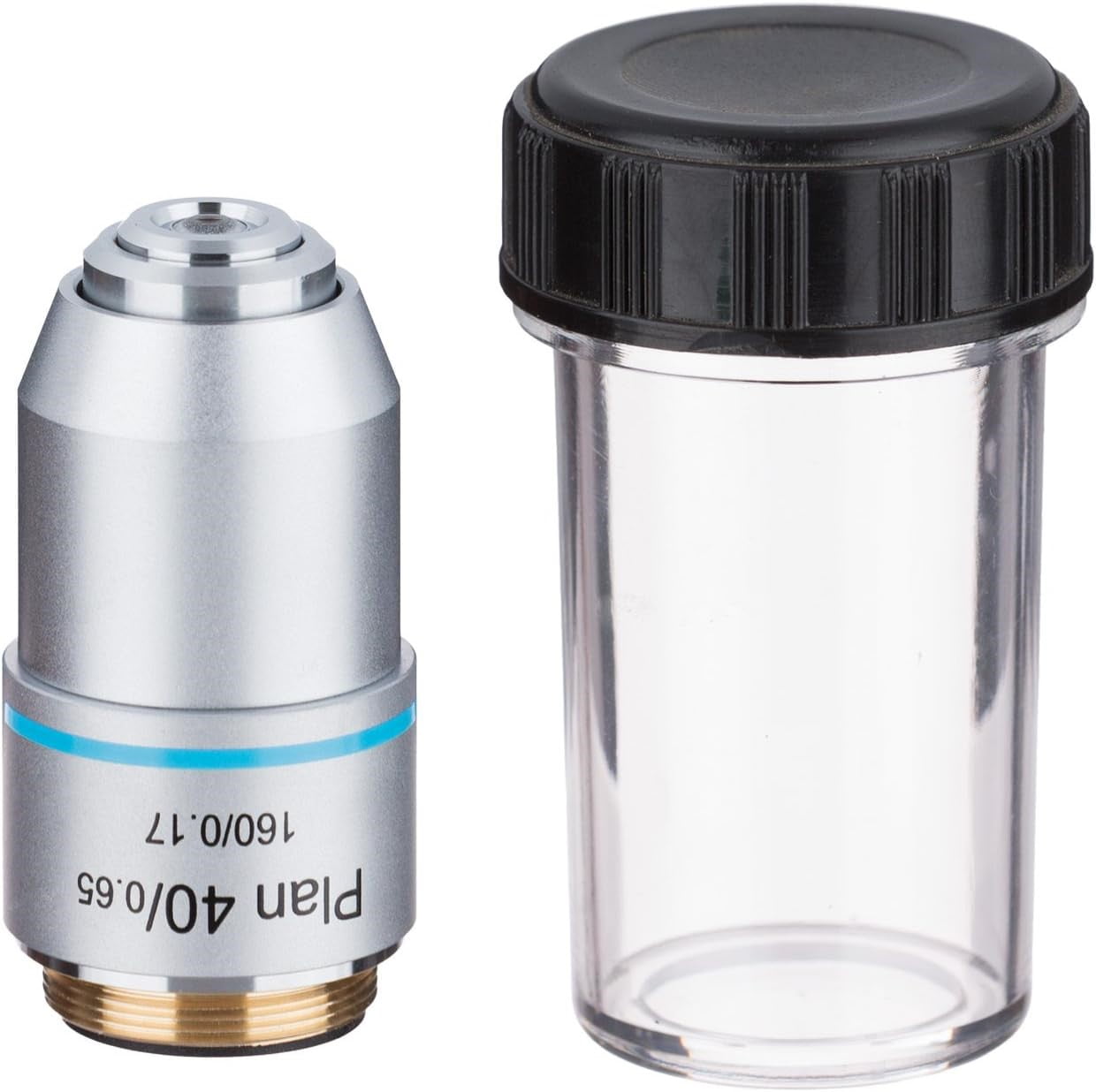 AmScope PA40X 40X (Spring) Plan Achromatic Microscope Objective,Silver ...