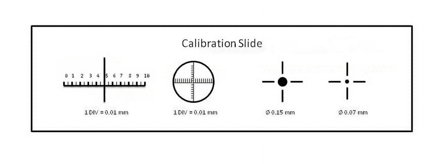 AmScope Stage Micrometer Calibration Slide w/ 4-Scales for Microscope ...