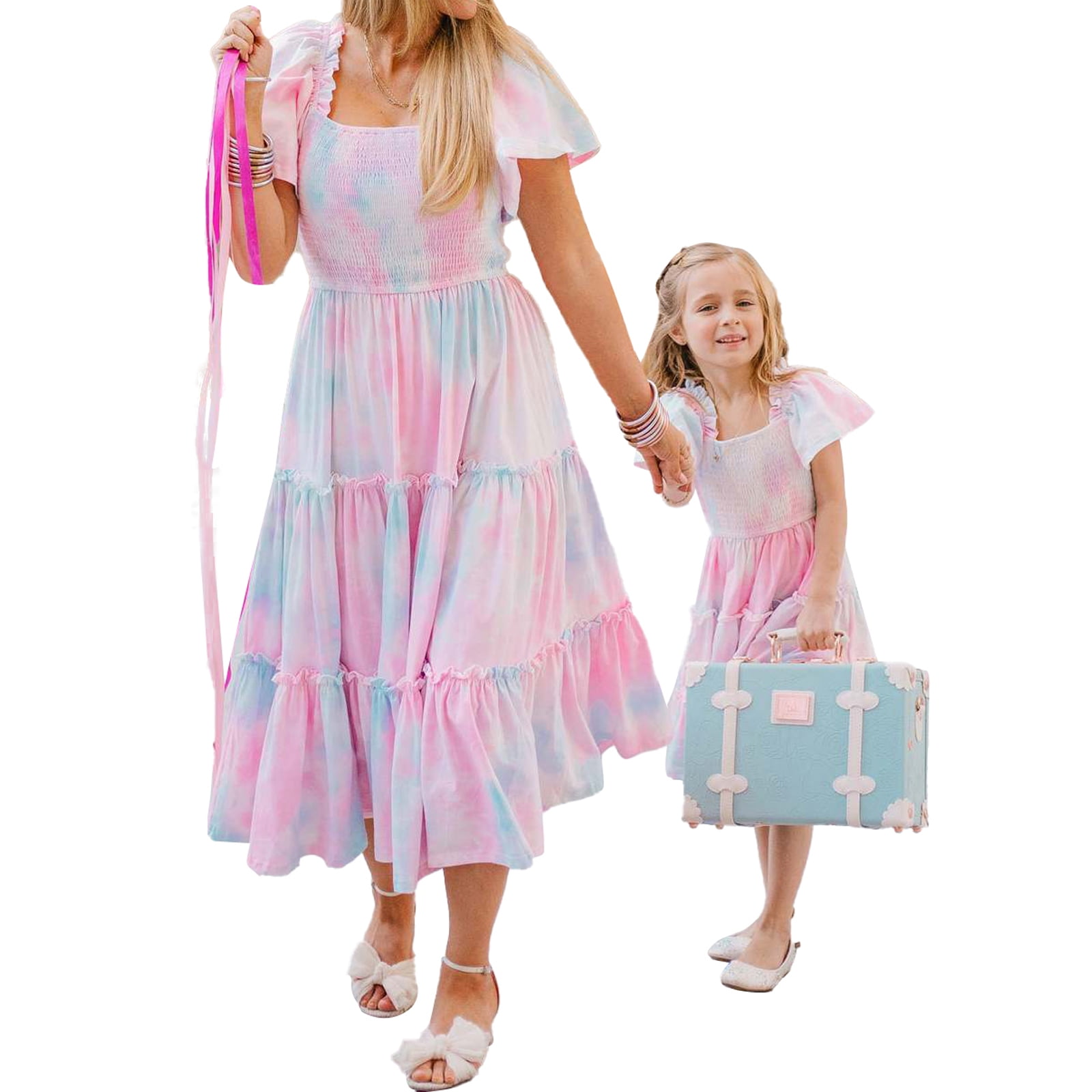 AmShibel Mommy and Me Dresses Family Matching Outfits Summer Short ...