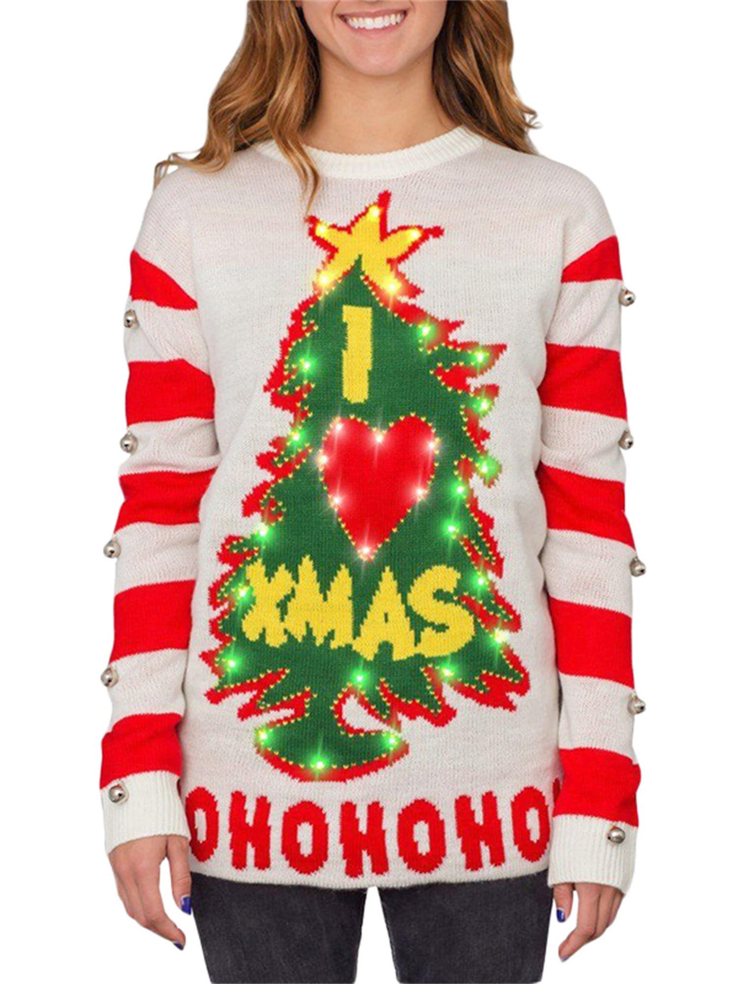 Amshibel Womens Christmas Sweater Funny Christmas Tree Ugly Pullover