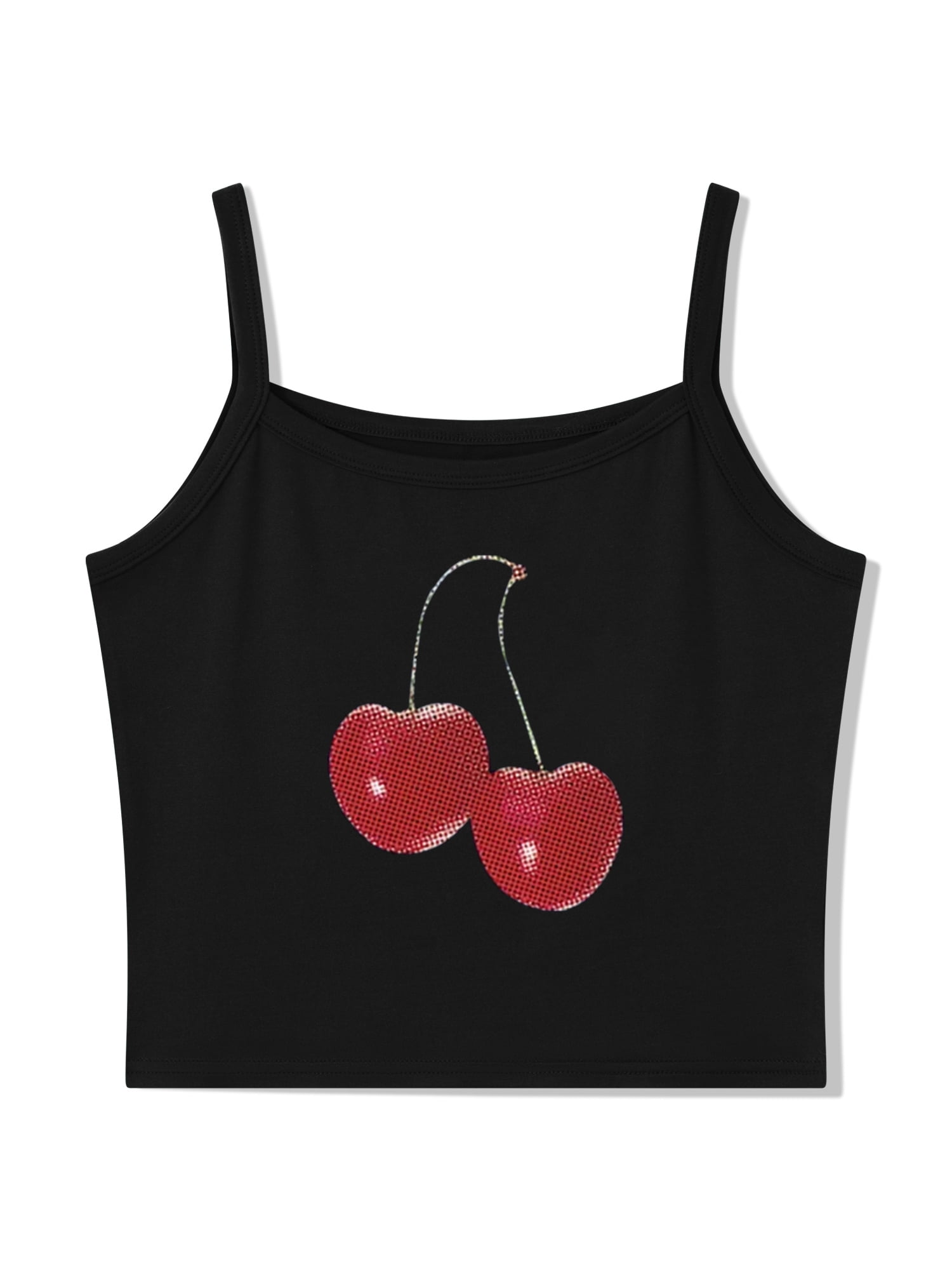 AmShibel Women's Y2k Cami Tops Summer Cute Bow/Cherry Print Tank Tops Sleeveless Spaghetti Strap ...