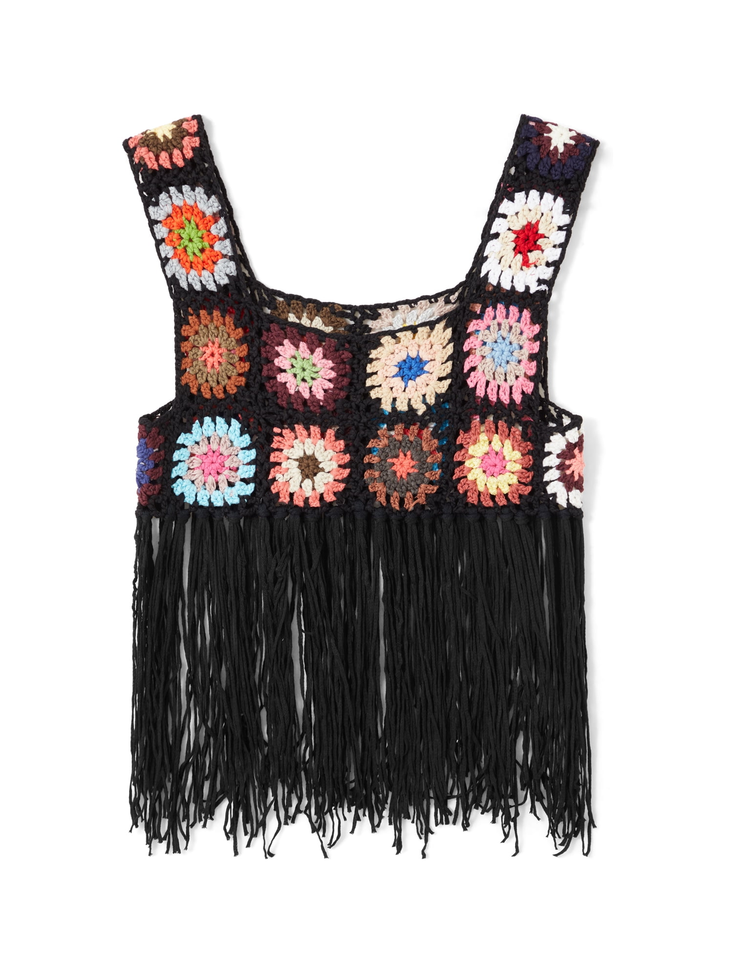 AmShibel Womens Crochet Tank Tops Floral Pattern Sleeveless Square Neck ...