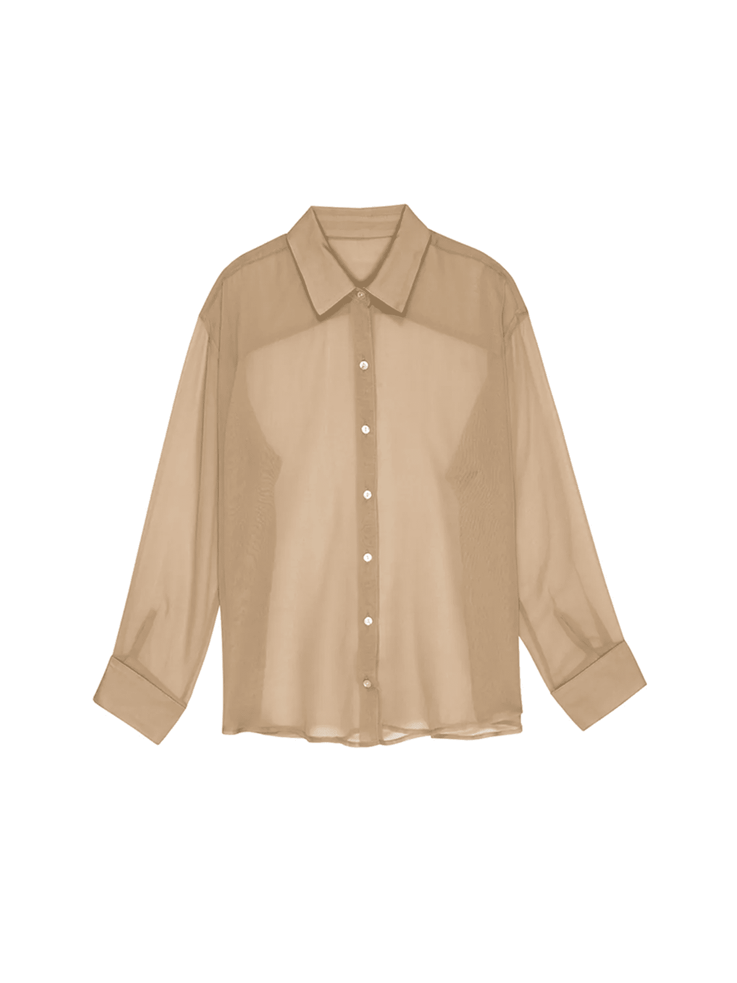 AmShibel Womens Sheer Button Down Shirt Y2K See Through Mesh Long ...