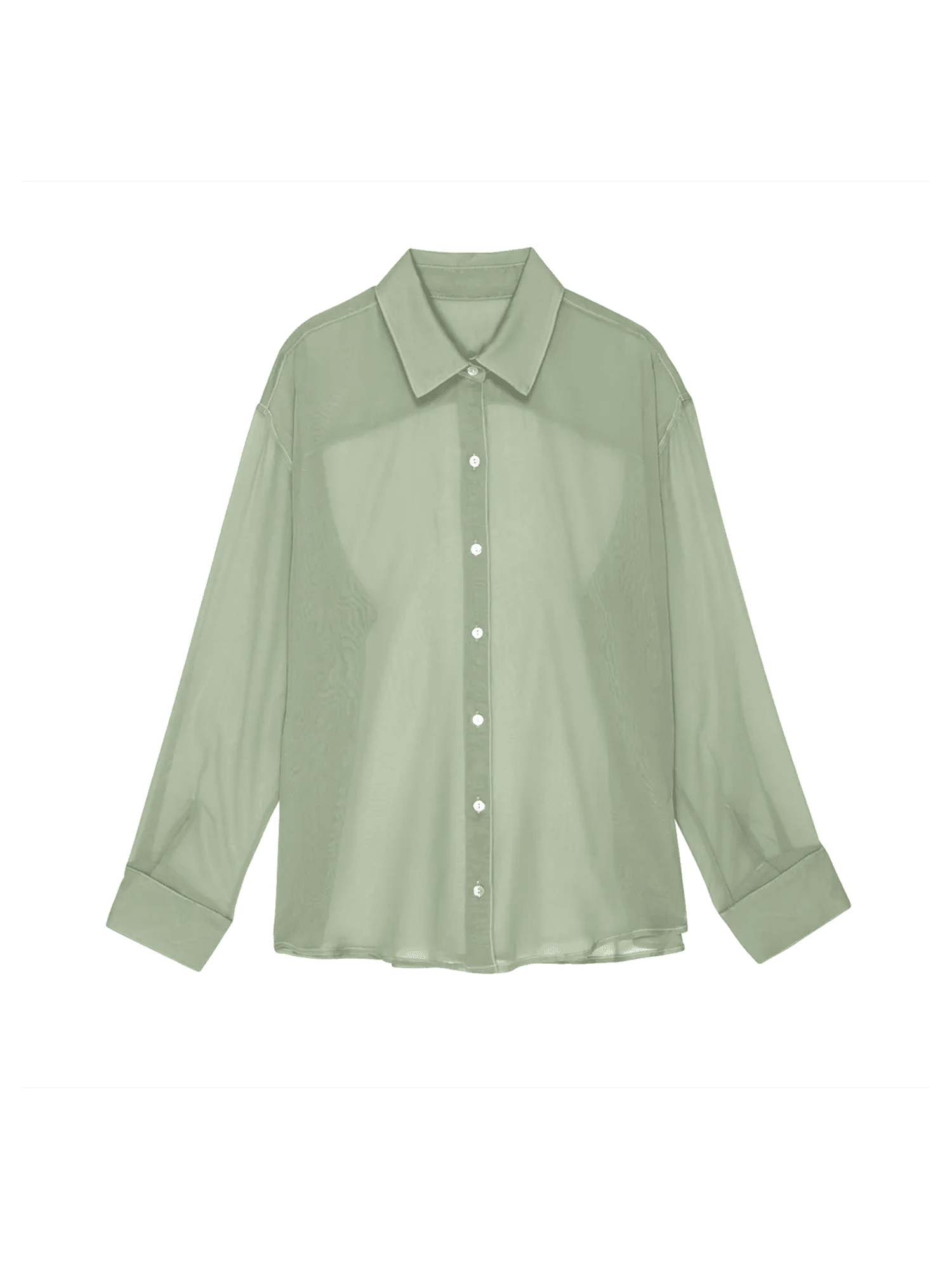 AmShibel Womens Sheer Button Down Shirt Y2K See Through Mesh Long ...