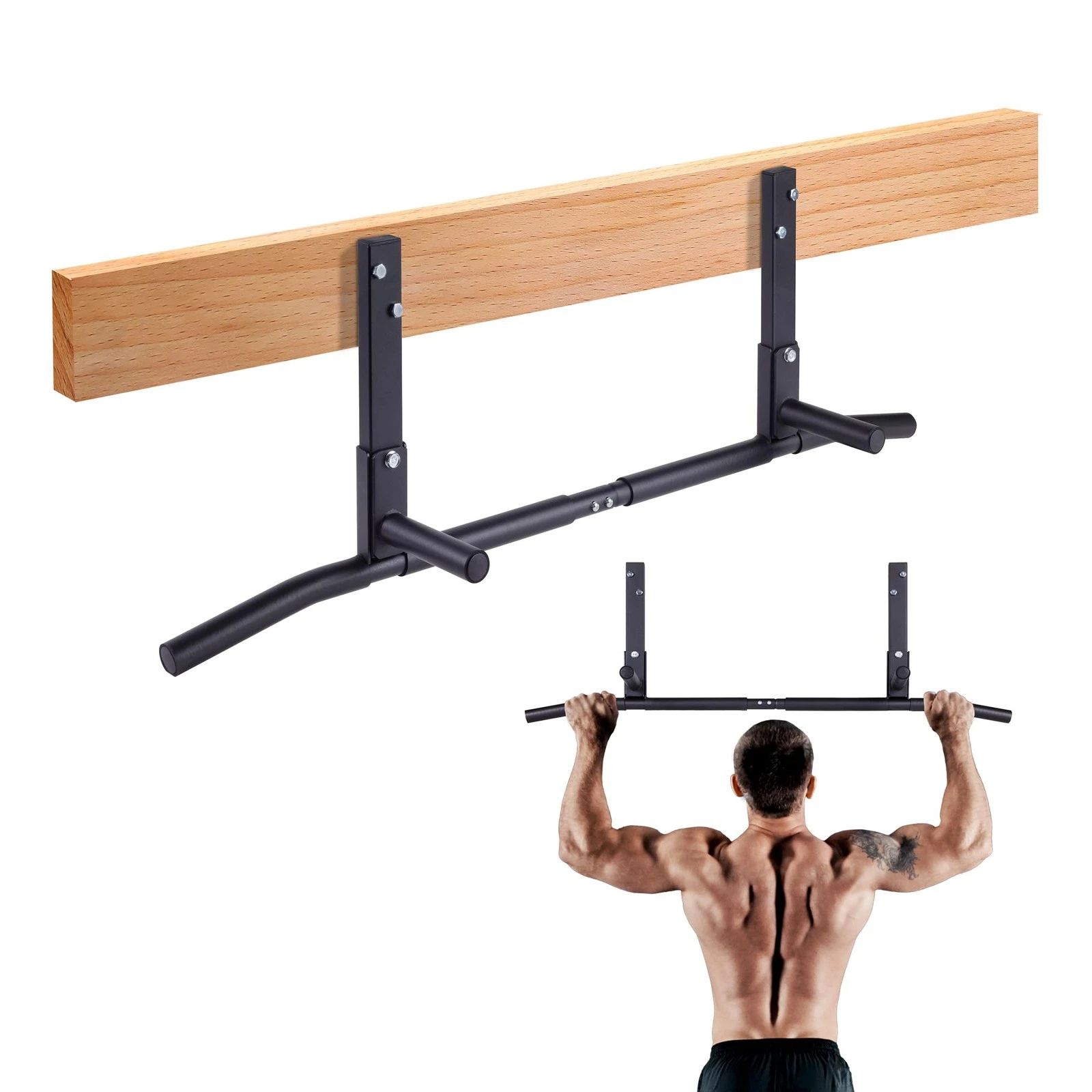 AmStaff Fitness Joist Mount Pull Up Bar Ceiling Mounted Chin Up Bar for ...