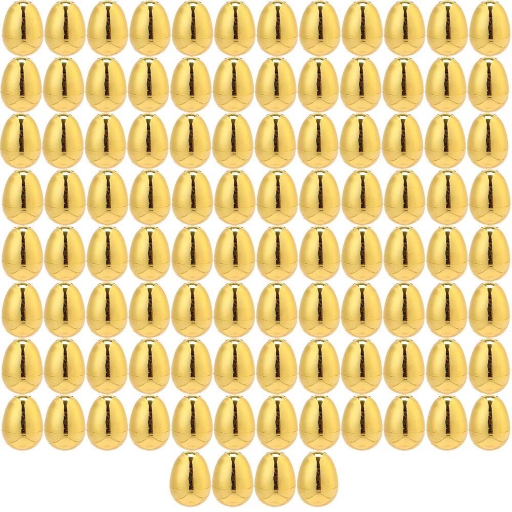 AmaMary 100 Pieces Shiny Golden Metallic Easter Eggs 2.36" in Gold ...