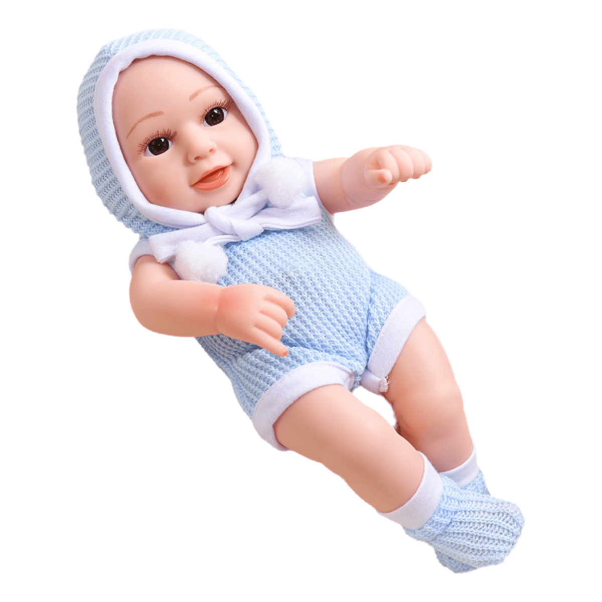 AmaMary 12" Newborn Baby Doll Lifelike Silicone Vinyl Blue Knitted ...