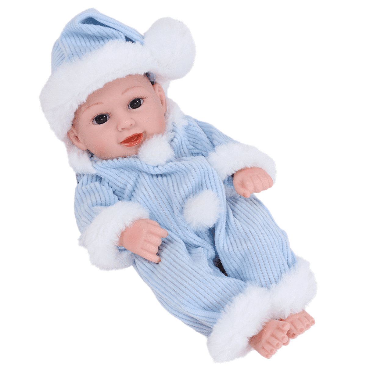 AmaMary 12" Newborn Baby Doll Lifelike Silicone Vinyl Christmas blue ...