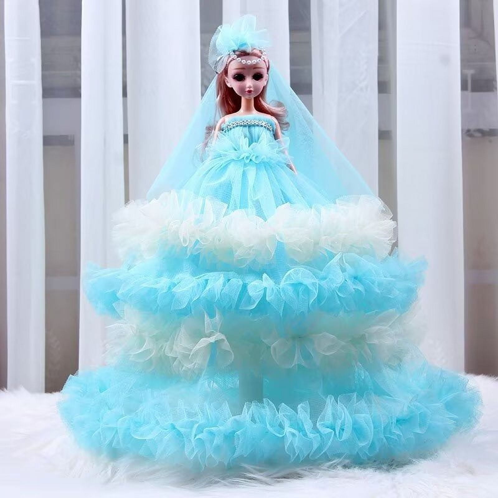 AmaMary 12 inch Princess Lace Wedding Dress Doll - Multi-Layer Puffy ...